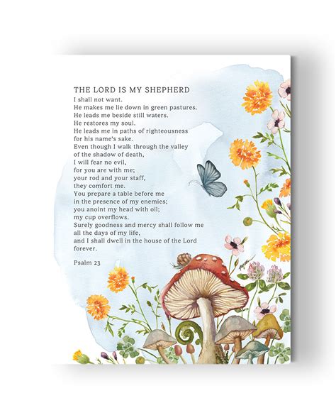 Psalm 23 The Lord Is My Shepherd Canvas Whimsical Christian Art