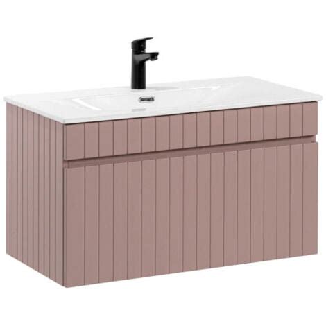 Ensemble Meuble Vasque à Encastrer Colonne 80 Cm Emblematic Rose