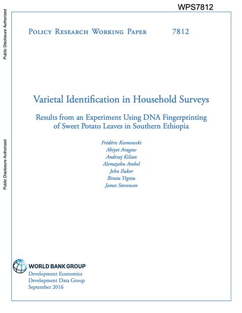 Varietal Identification In Household Surveys Results From An Experiment Using Dna