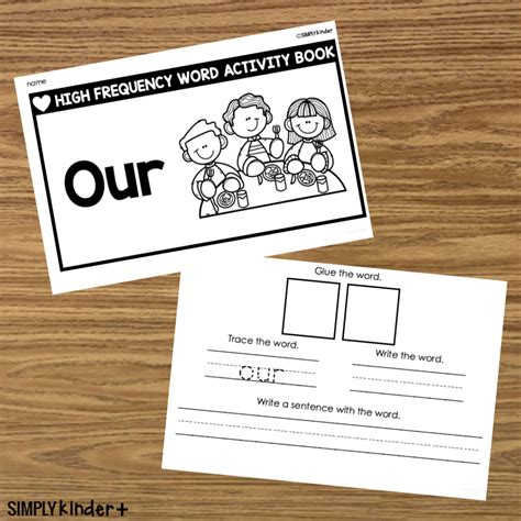 Our Sight Word Book Activity Book Simply Kinder Printable Membership