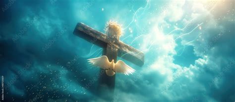 Representation Trinity Of Father Son And Holy Spirit Dove As Holy