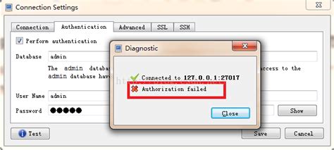 Robomongo连接mongodb 30报 Authorization Failed 解决办法robomongo