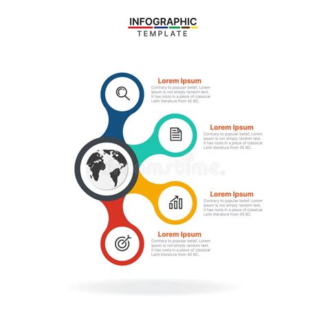 Business Data Visualization Process Chart Diagram With 4 Steps Vector Business Template For
