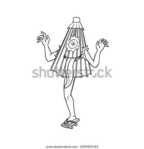 Kasa Obakehaunted Umbrella Japanese Yokai Body Umbrella Stock Vector Royalty Free 2593492763