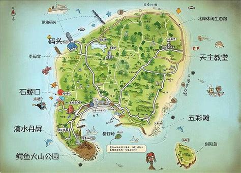涠洲岛地图涠洲岛高清地图 伤感说说吧