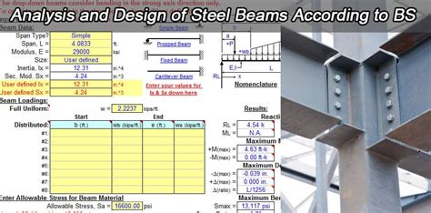Analysis And Design Of Steel Beams According To Bs