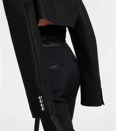 Leara Cropped Wool Blend Jacket In Black Khaite Mytheresa