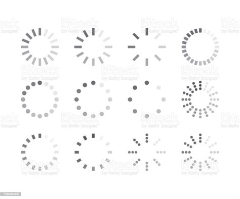 진행률 표시줄 아이콘이 설정됩니다 로딩 과정에 대한 표시기 로드 업로드 다운로드 라운드 프로세스 웹 사이트로드 부하 업로드