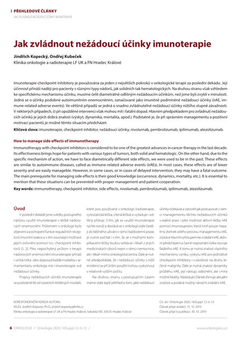 Pdf [how To Manage Side Effects Of Immunotherapy]