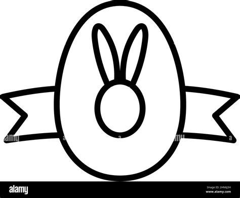 Easter Egg With Ribbon Icon Bold Outline Design With Editable Stroke