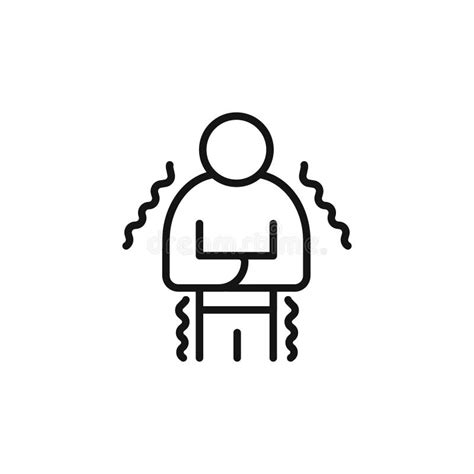 Trembling Icon Outline Collection In Black And On White Background