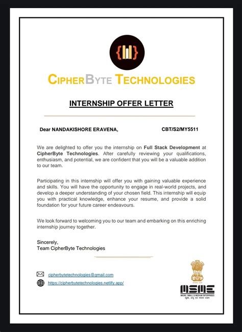 Nanda Kishore Eravena On Linkedin Cipherbytetechnologies Internship Realworldprojects