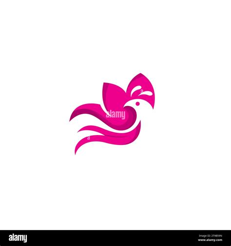 Peacock Logo Abstract Design With Pink Color Stock Vector Image And Art