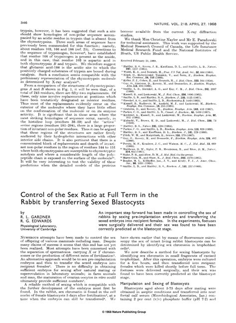 PDF Control Of The Sex Ratio At Full Term In The Rabbit By Transferring Sexed Blastocysts