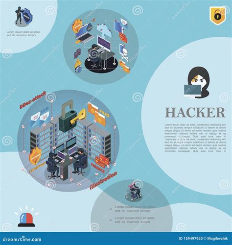 Isometric Hacking Activity Template Stock Vector Illustration Of Elements Hacking 159497920