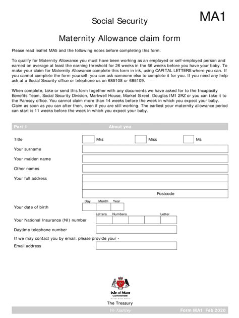 Maternity Allowance 2020 2025 Form Fill Out And Sign Printable PDF