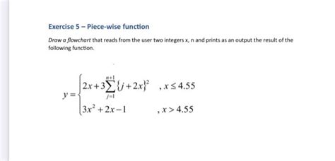 Exercise 5 Piece Wise Function Draw A Flowchart