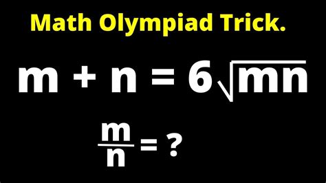 algebra math olympiad problem m n youtube