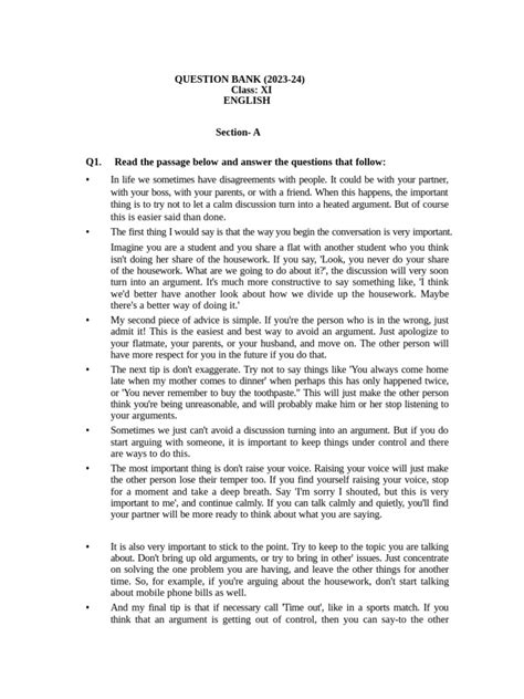 question bank class xi english pdf