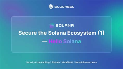 Secure The Solana Ecosystem 1 — Hello Solana Blocksec Blog