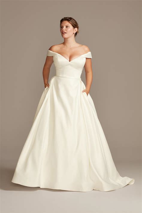 David Bridal Plus Size White Dresses Sale Online