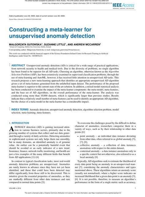 Pdf Constructing A Meta Learner For Unsupervised Anomaly Detection