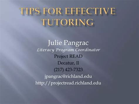 Ppt Tips For Effective Tutoring Powerpoint Presentation Free Download Id 285316