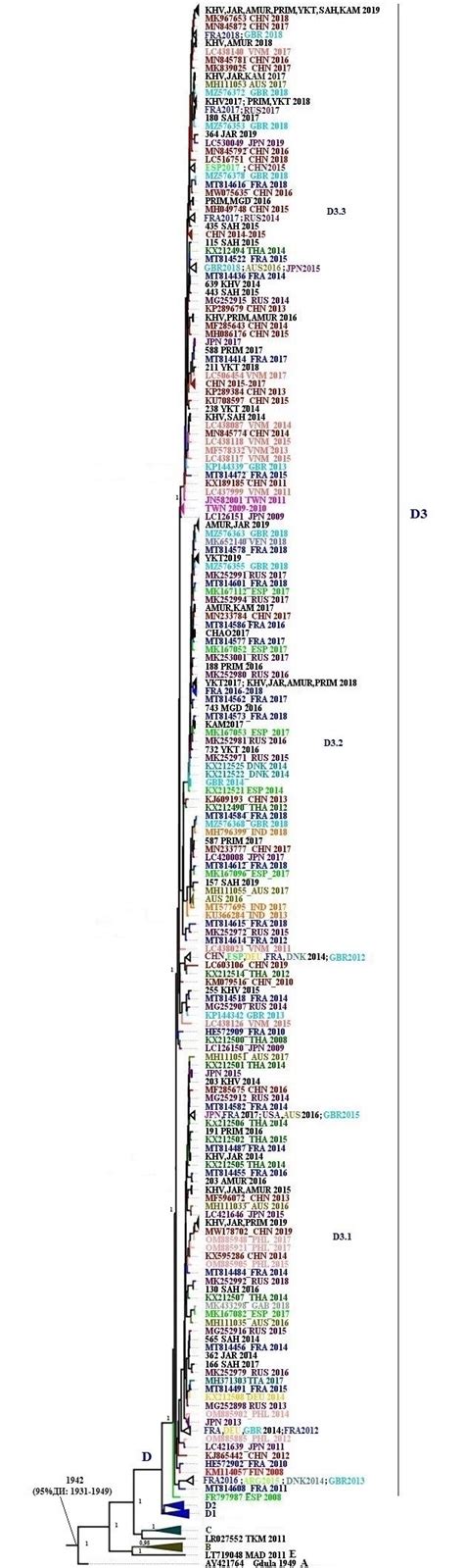 The Mcc Phylogenetic Tree Constructed Based On Partial Vp1 Sequences Of