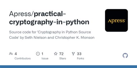 Github Apress Practical Cryptography In Python Source Code For Cryptography In Python Source