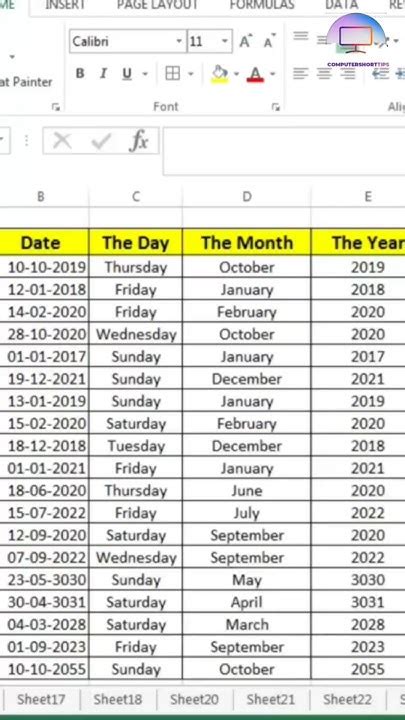 How To Find Day Month And Year In Excel Excelshortcuts Shortsfeed Exceltips Excel Youtube