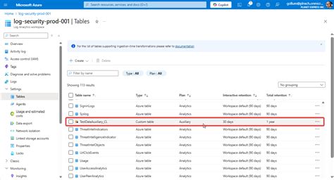 Auxiliary Logs In Azure Log Analytics · Sekureco42