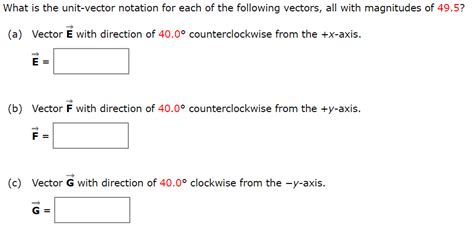 Solved What Is The Unit Vector Notation For Each Of The Chegg Com