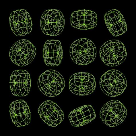 Premium Vector Wireframe Lined Shapes Perspective Mesh D Grid Low Poly Geometric Elements