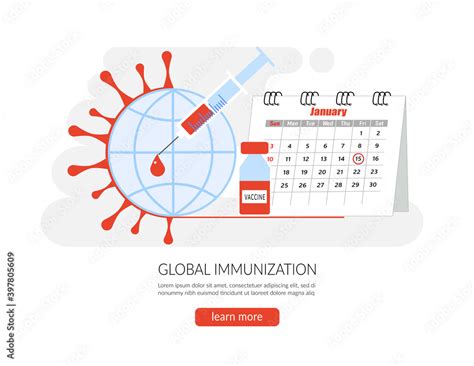 Vaccination Concept Landing Page Template Banner Icon Modern