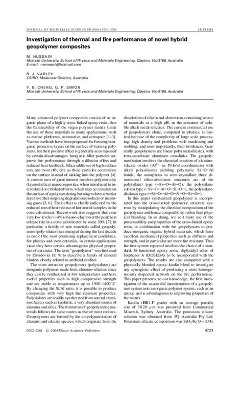 Pdf Investigation Of Thermal And Fire Performance Of Novel Hybrid