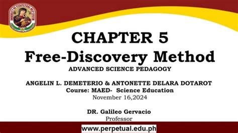 Free Discovery Method In Advanced Science Pedagogy Pptx
