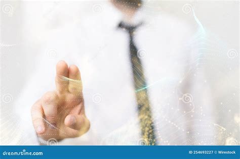 Businessman Touching Network Lines Communication And Networking