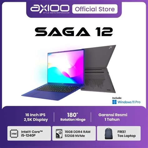Jual Laptop Axioo Mybook Saga Ram Gb Gb Nvme K Ips Display Windows