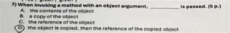Solved When Invoking A Method With An Object Argument ﻿is