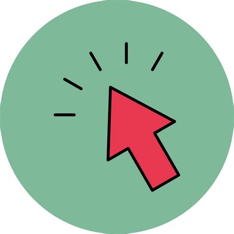 Mouse Cursor Line Filled Multicolour Circle Icon 37774179 Vector Art At