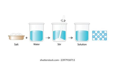Homogeneous Mixture Solution Uniform Composition Salt Stock Vector