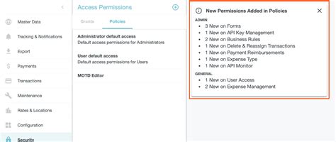 Access Permissions Admin Screen Chrome River Help Center