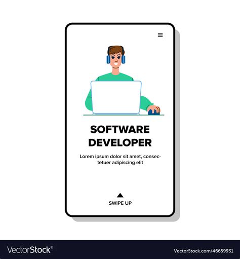 Software Developer Man Royalty Free Vector Image