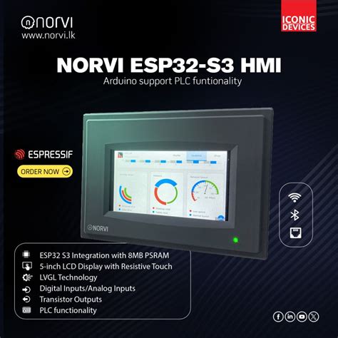 Norvi Controllers On Linkedin Norvi Esp32hmi Humanmachineinterface Programmablecontroller