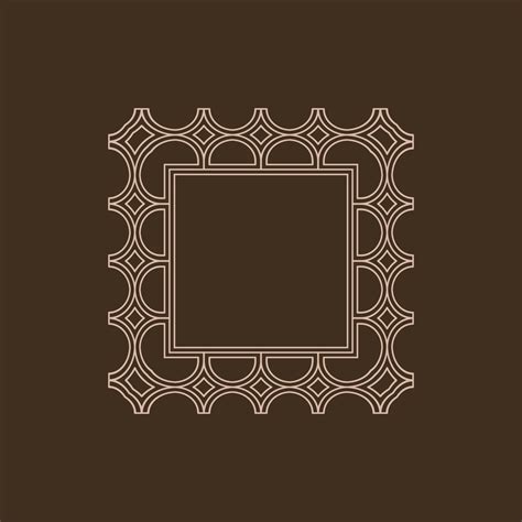 Luxury Elegant Brown Square Lines Pattern Frame 31980361 Vector Art At