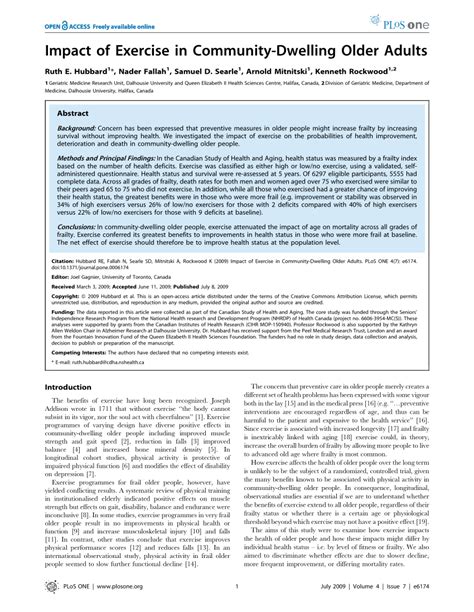 Pdf Impact Of Exercise In Community Dwelling Older Adults