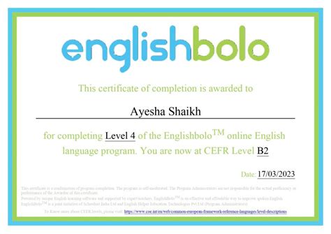 Ayesha Shaikh On Linkedin I Would Like To Share That I Have Successfully Completed 😊 My English