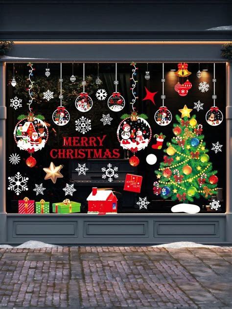 양면 인쇄된 크리스마스 창문 스티커 크리스마스 트리 크리스마스 벨 눈송이 유리 공 등의 축제 휴일 장식이 특징이며 가정과 사무실의 휴일 장식에 적합한 계절 축제용