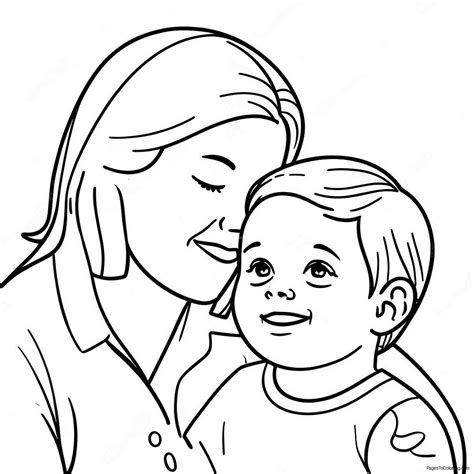 Mom And Son Coloring Page 27713 22365