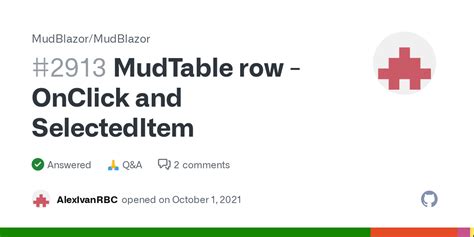 Mudtable Row Onclick And Selecteditem · Mudblazor Mudblazor